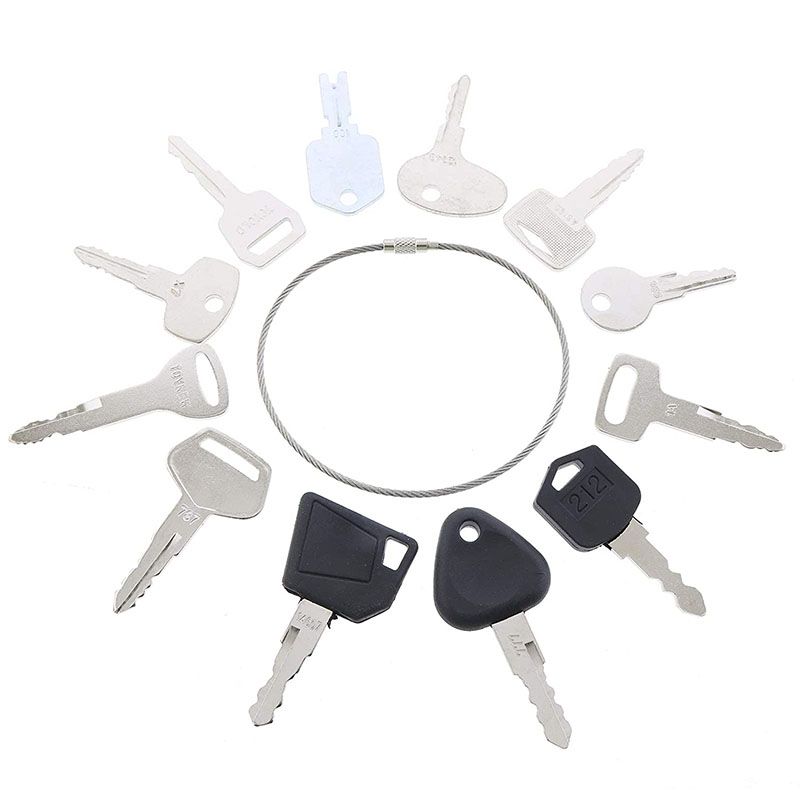 12 Pcs Key for Yale Caterpillar CAT Clark JCB Volvo Toyota Doosan Koma ...