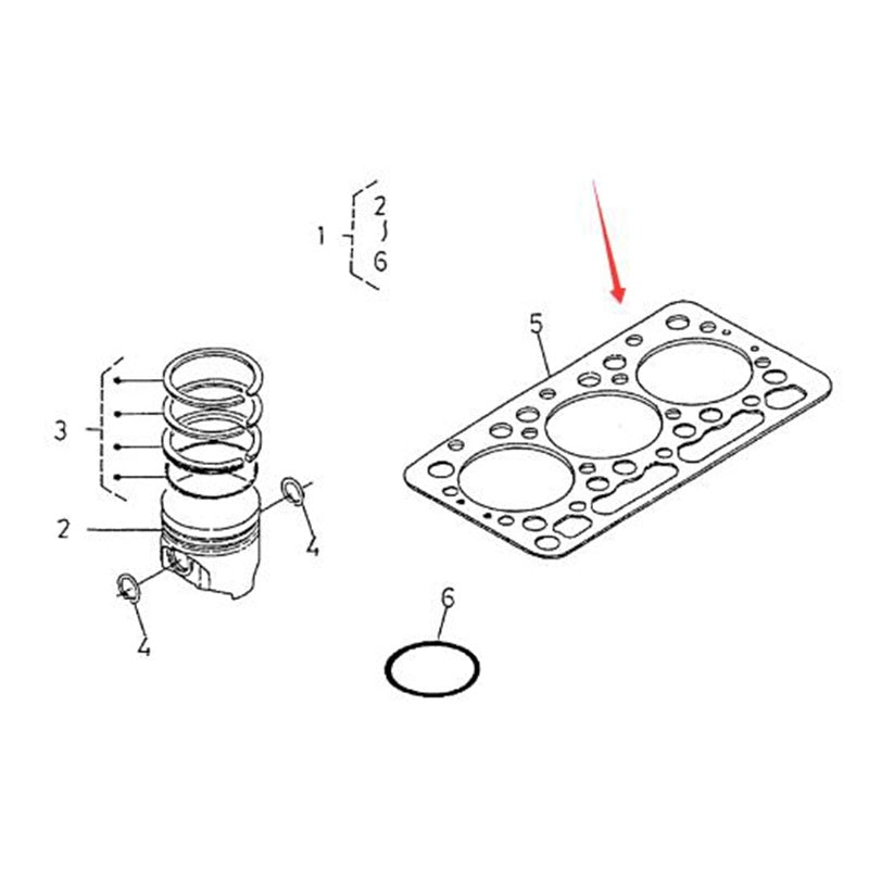 Cylinder Head Gasket 16871-0331-0 for Kubota Engine D722 Komatsu Doosa ...