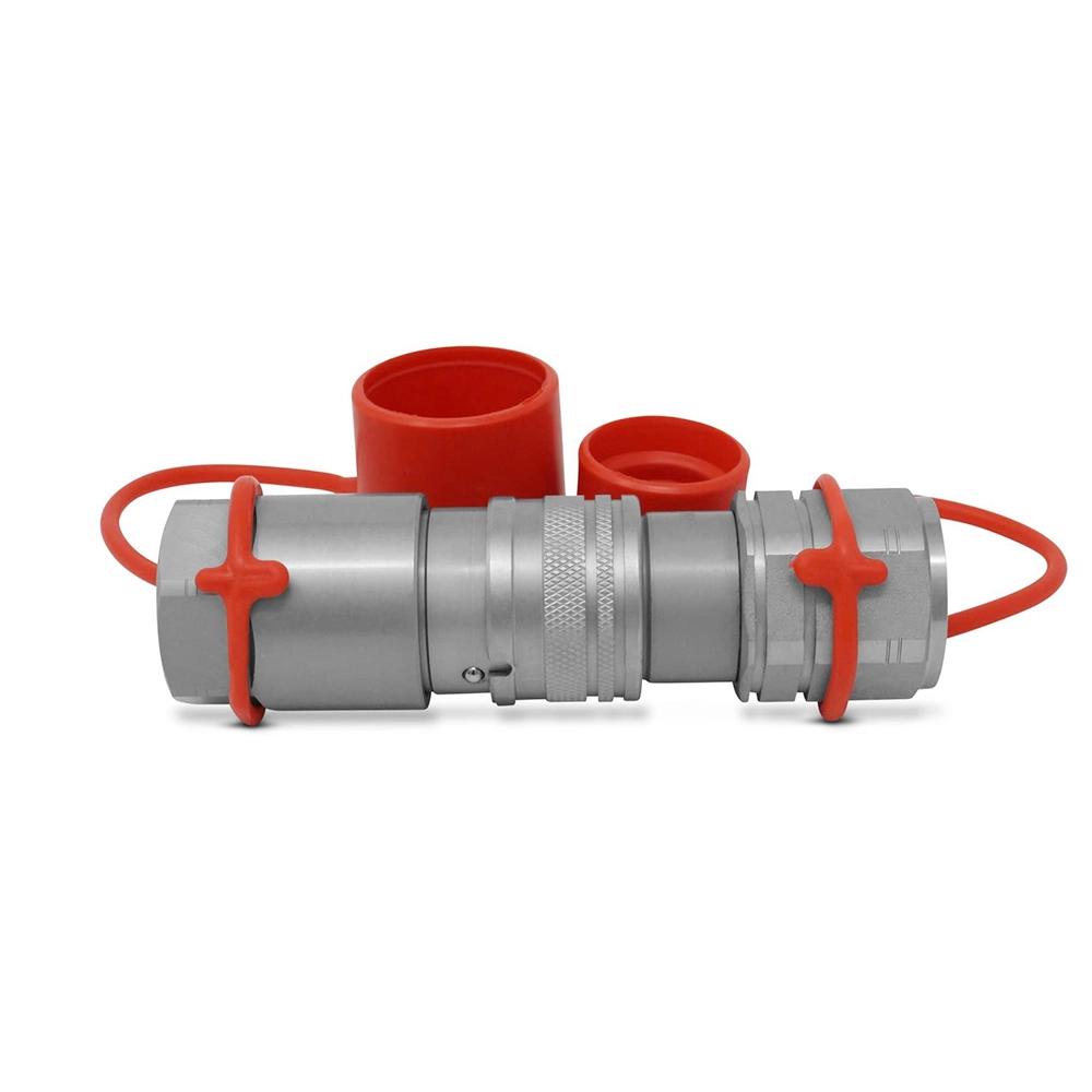 1/2" Flat Face Hydraulic Quick Connect Couplings Set With Dust Caps FF ...