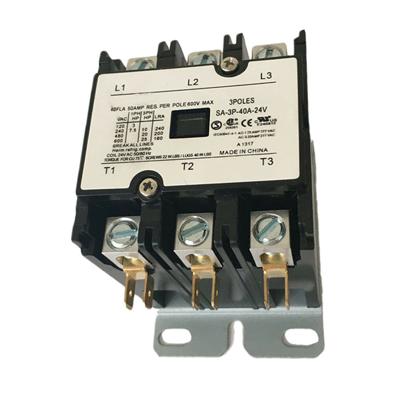 3 Poles 40 Amp 240V AC Coil Definite Purpose Contactor SA-3P-40A-240V ...