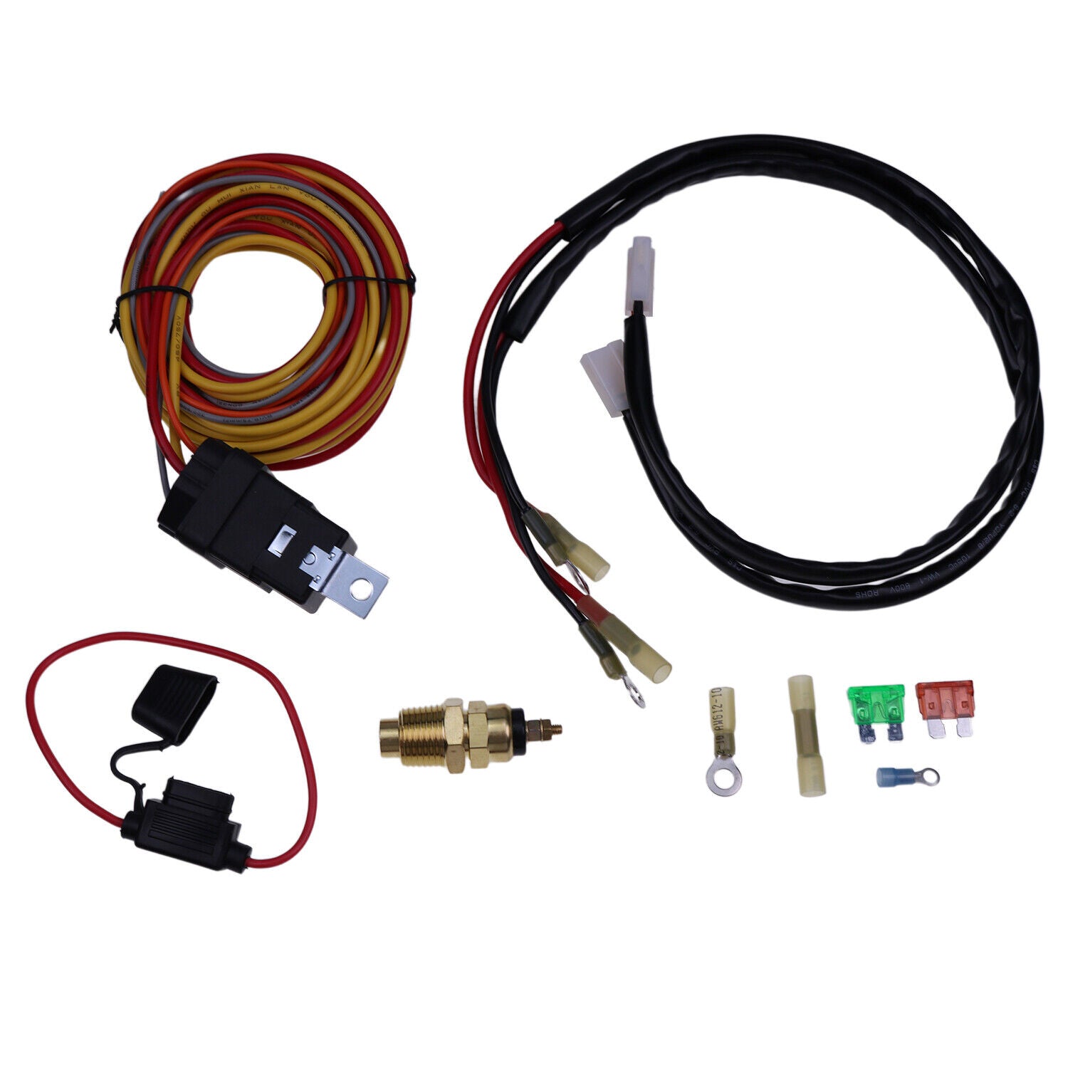 Spal 40/50 Amp Dual Fan Wiring Relay Harness Kit with Sensor 185FH FRH ...